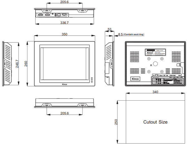 Kinco 12" HMI-Touchpanel Green Series G121E