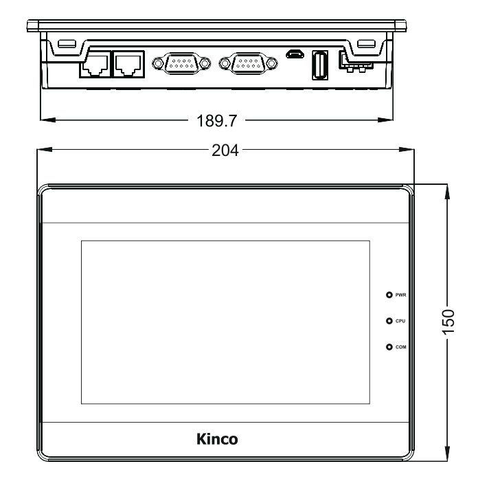 Kinco 7" Widescreen HMI-Touchpanel IoT Series GT070E2 mit 2 x Ethernet