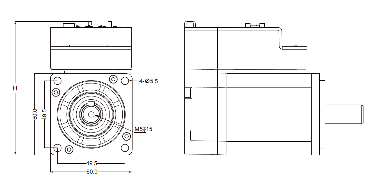 Integrated servo axis 200 W low voltage 24 VDC - 70 VDC Kinco MD60 with ...