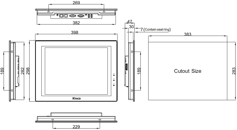 Kinco 15" HMI-Touchpanel Green Series GH150E